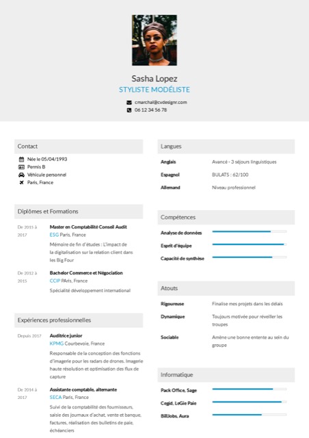 Tous les modèles CVDesignR