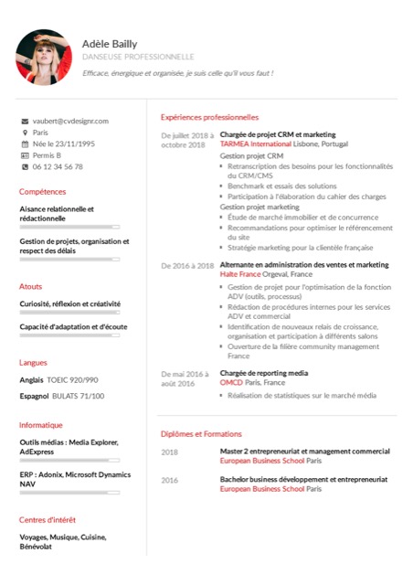 Tous les modèles CVDesignR